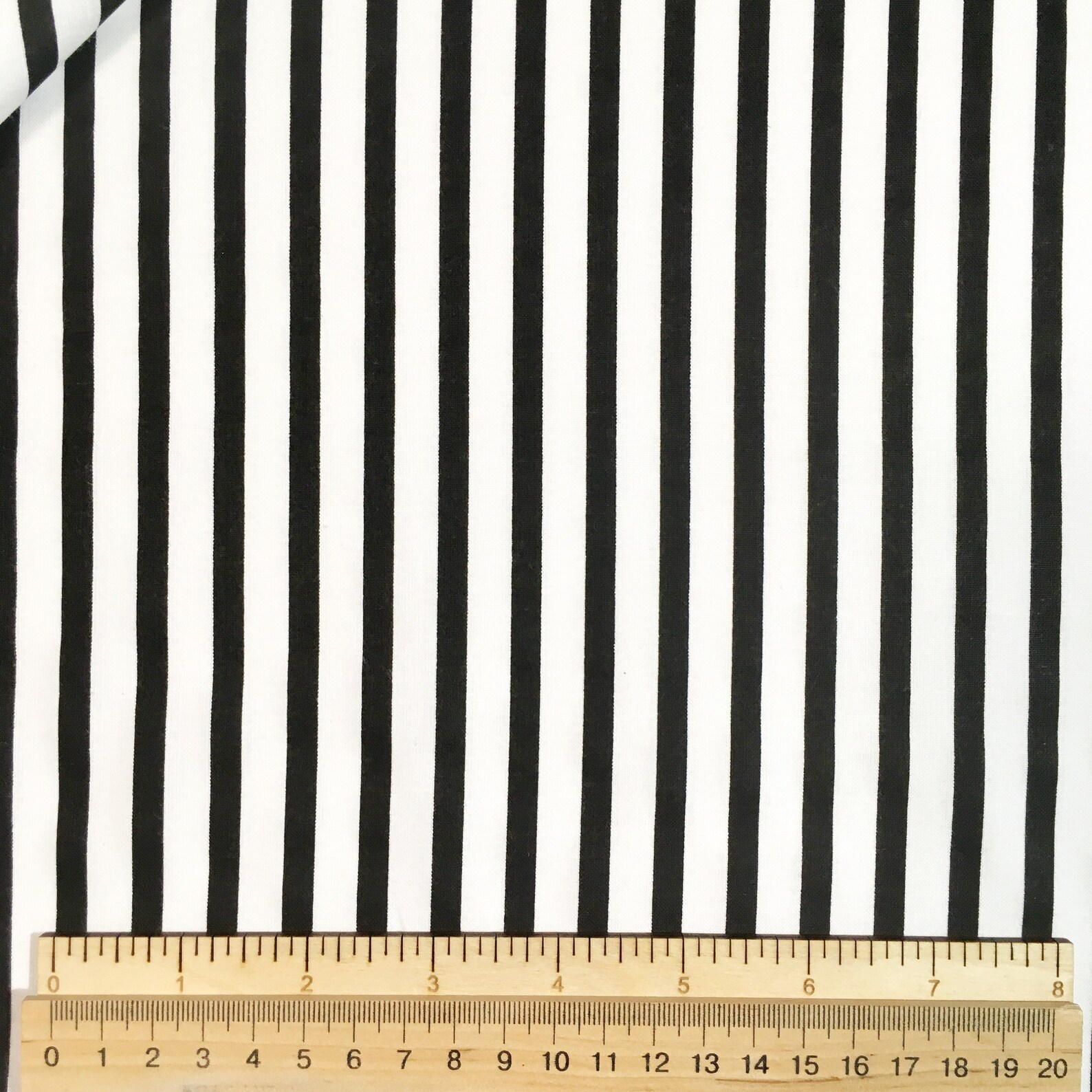 Zwart wit 6 mm gestreepte stof 100% katoenen stof op maat | Etsy