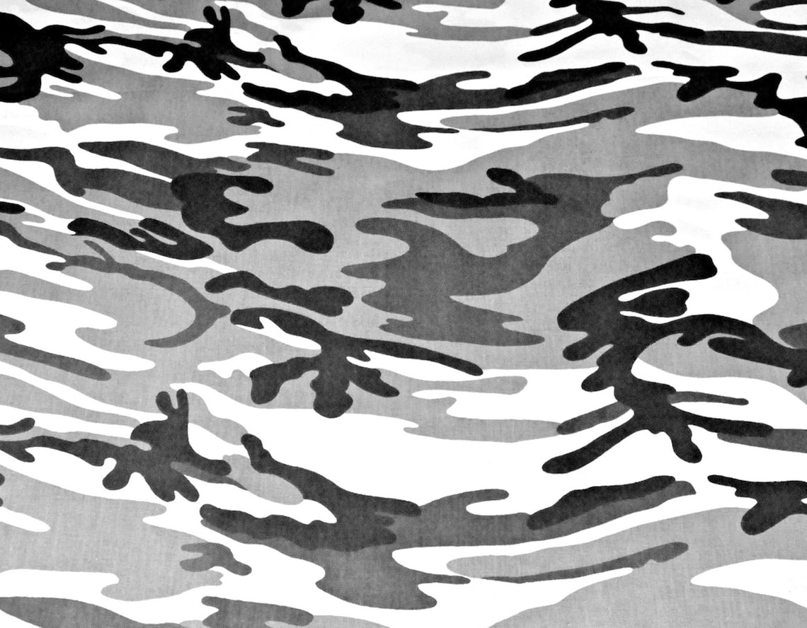 Camouflage fabric Grey camo fabric 100% cotton by the yard | Etsy