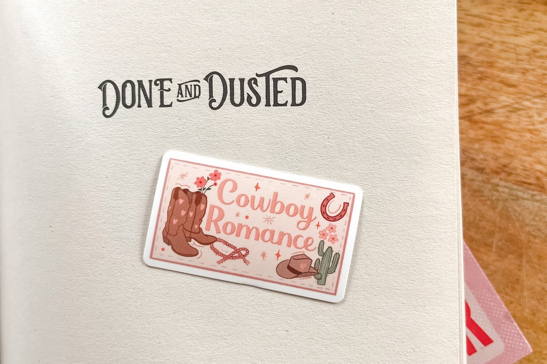 Cowboy Romance Sticker, Bookish Sticker, Kindle Sticker, Bookish Girlie ...