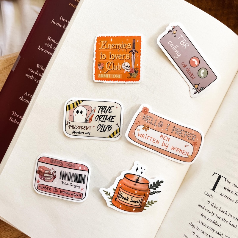 Bookish Stickers - Etsy