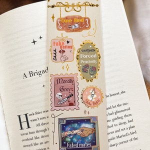 Book Tropes Gold Foil Bookmark, Tassel Bookmark, Cute Bookish Bookmark ...