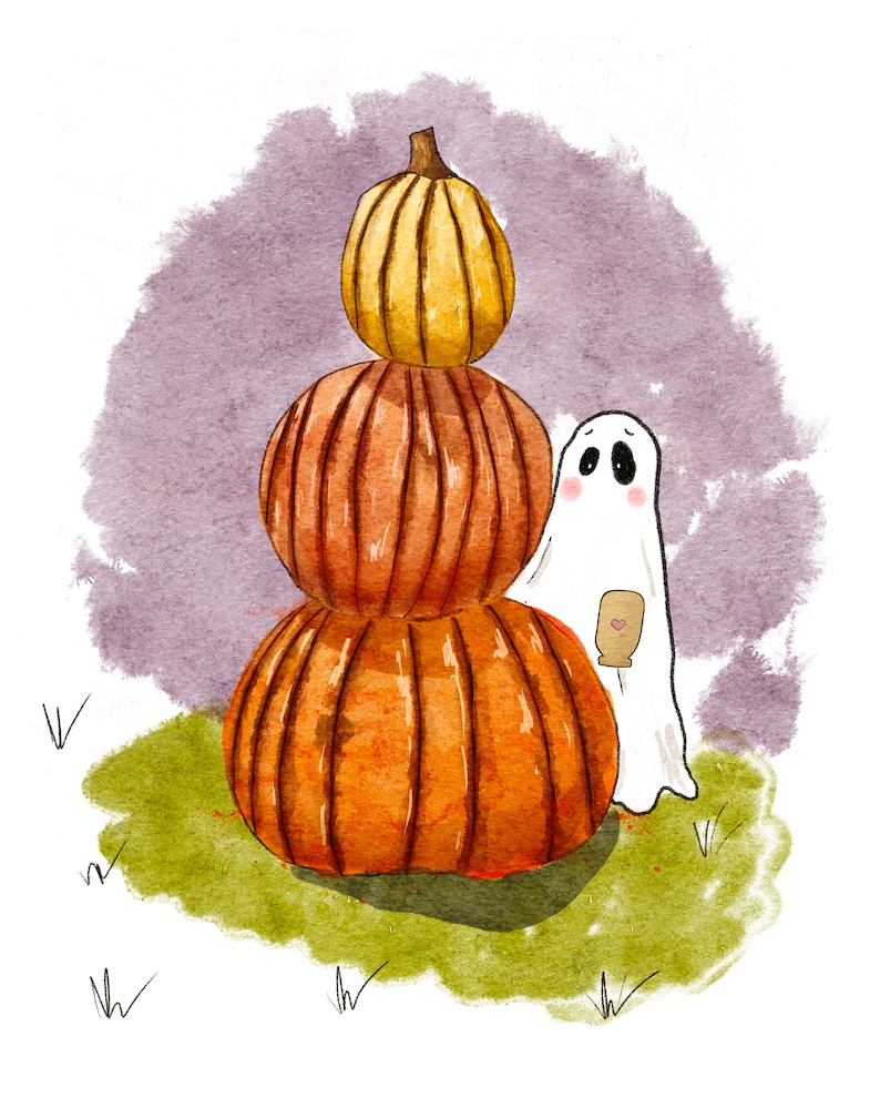 Cute Ostomy Illustration | Ostomy Art | Ghost Illustration | Colostomy ...