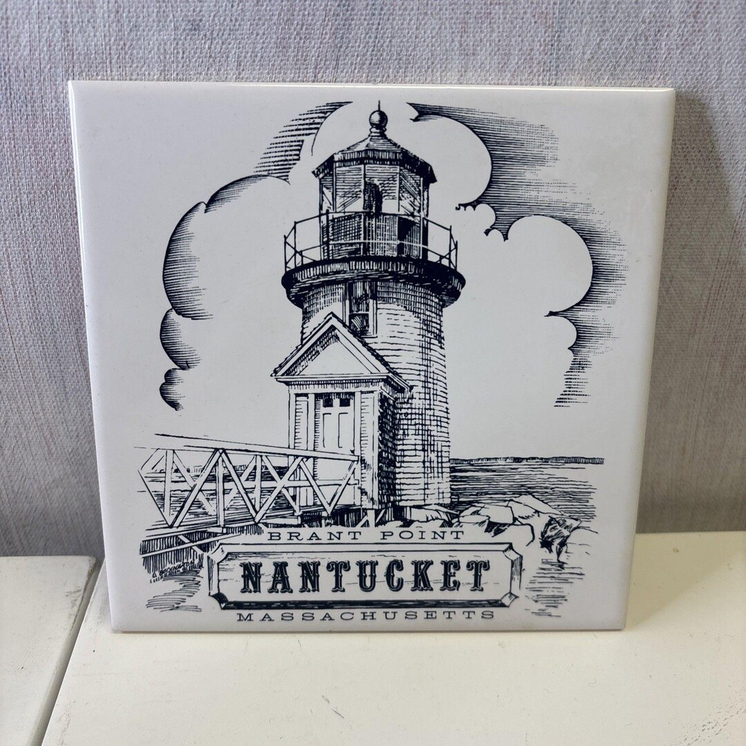 Vintage Trapp Nantucket Ceramic Tile Stone Brant Point" Square Screen ...