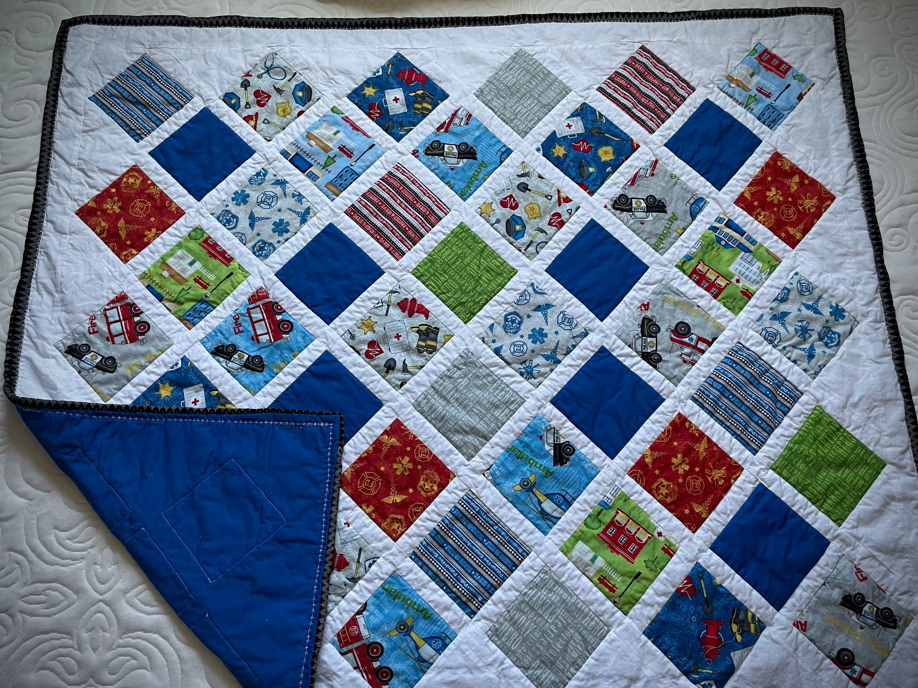 Everyday Heroes Themed Baby or Lap Quilt - Police, EMS, Firefighter ...
