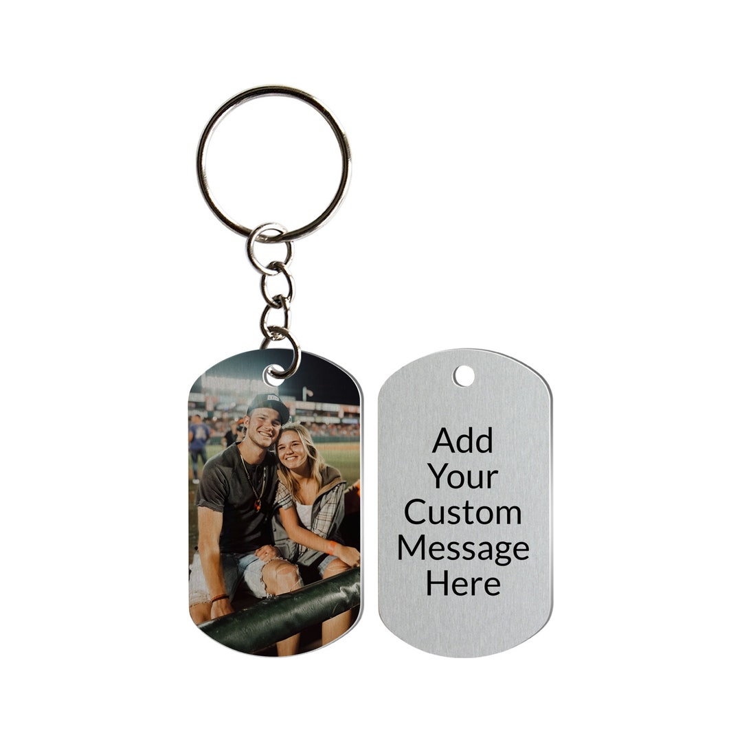 Couple Photo Military Dog Tag Keychain, Customized Photo Couple Dog Tag ...