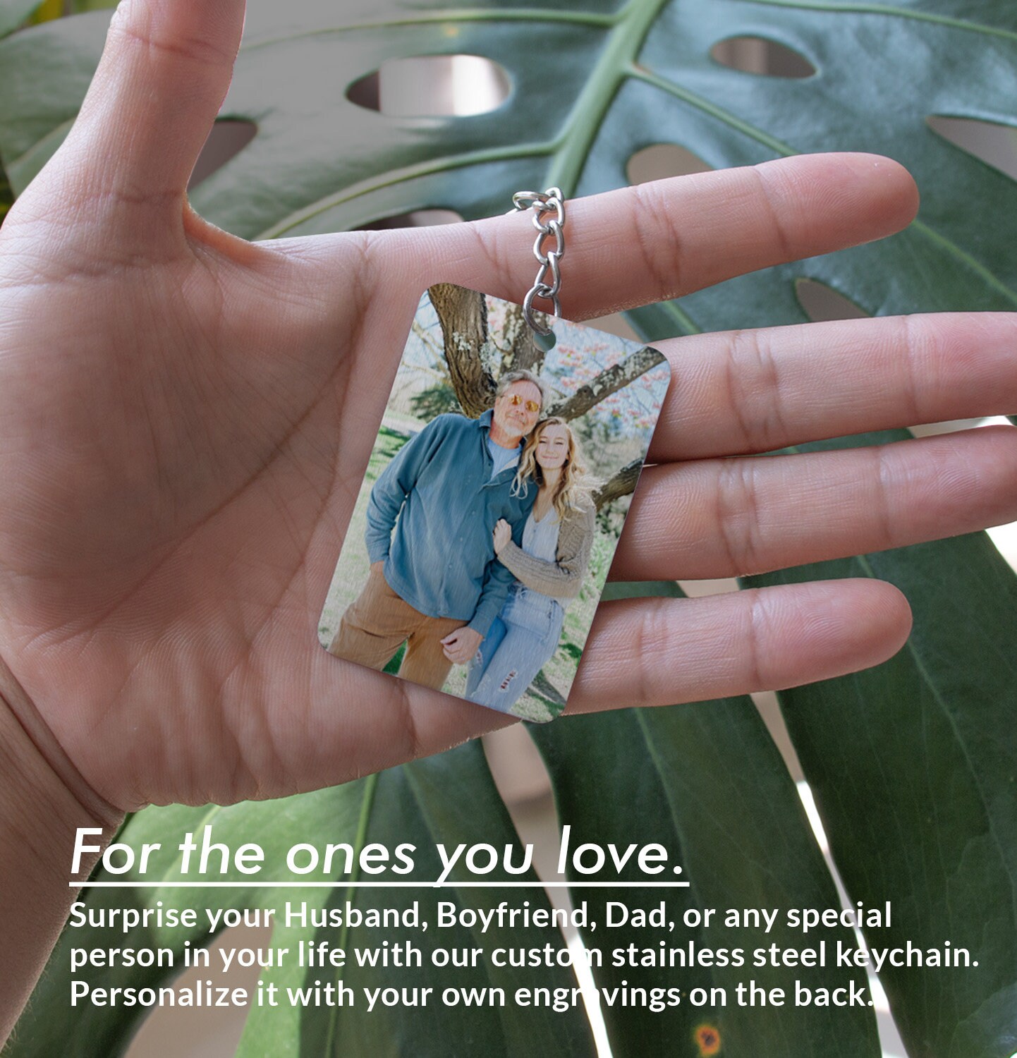 Dad Photo With Bible Verse Rectangle Keychain, Custom Photo Keychain ...