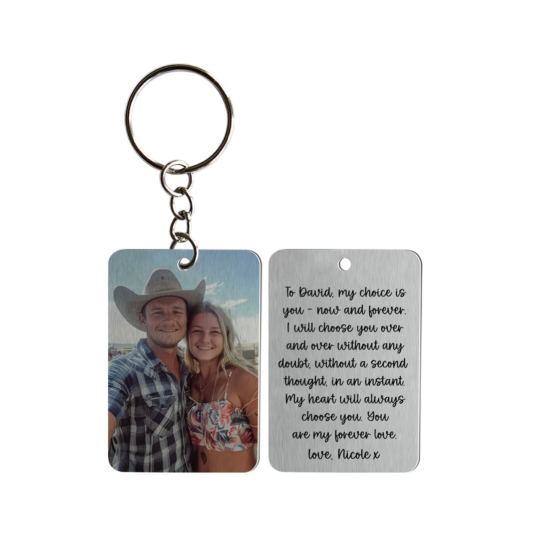 Couple Photo Keychain, Personalized Photo Keychain, Unique Gift for ...
