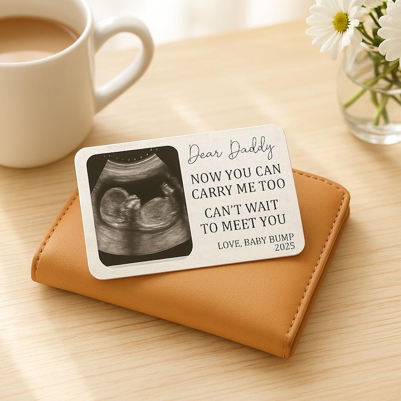 Custom Ultrasound Photo Metal Wallet Card Insert Gift for Husband ...