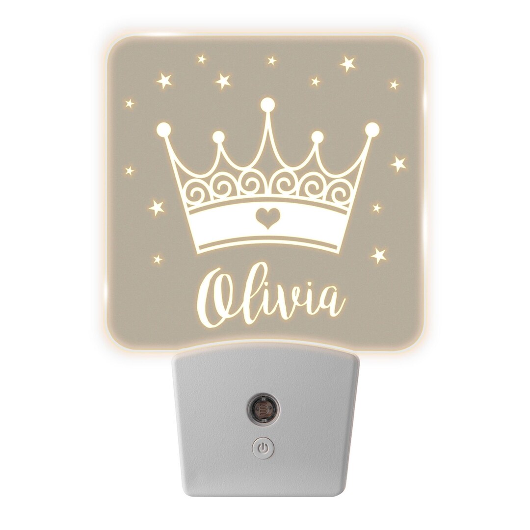 Princess Crown Plug in Night Light, Personalized Baby Girl Night Light ...