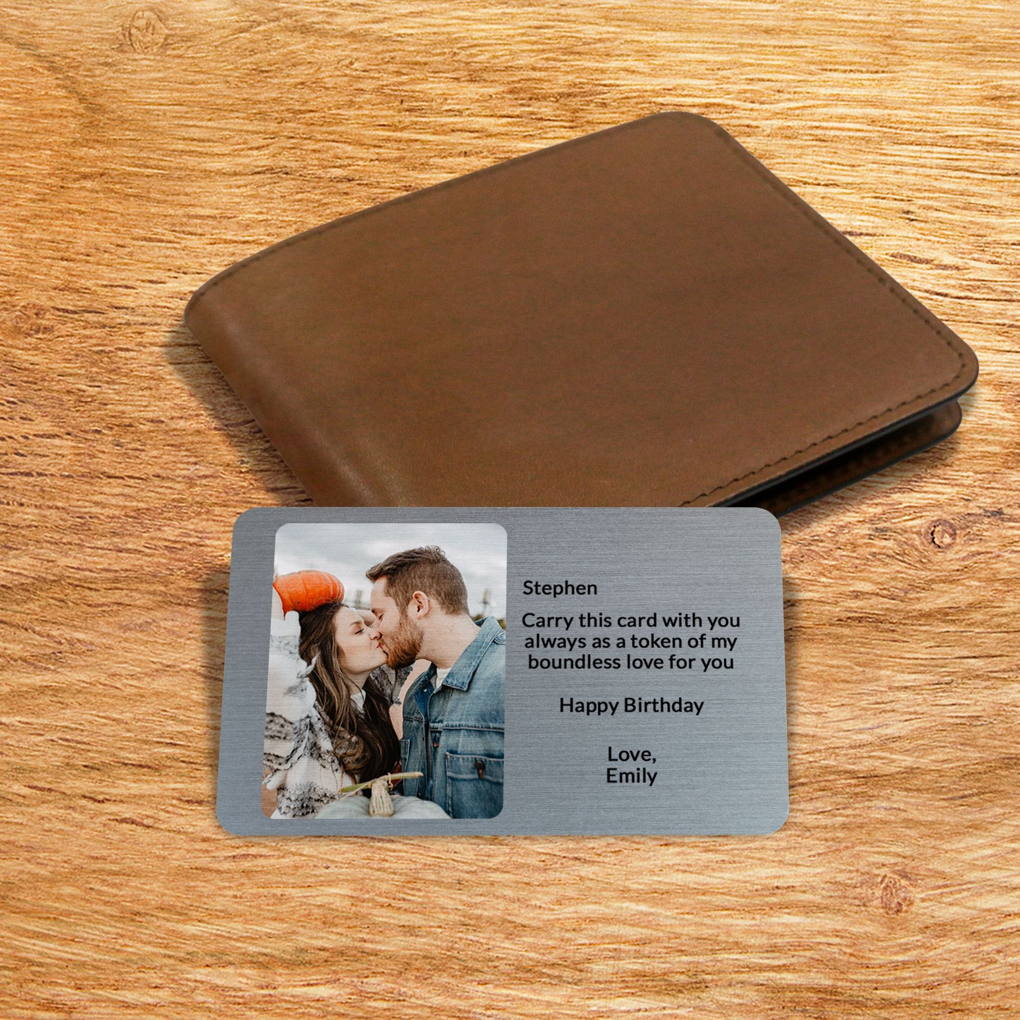 Personalized Wallet Card With Custom Message Customized Metal Wallet ...