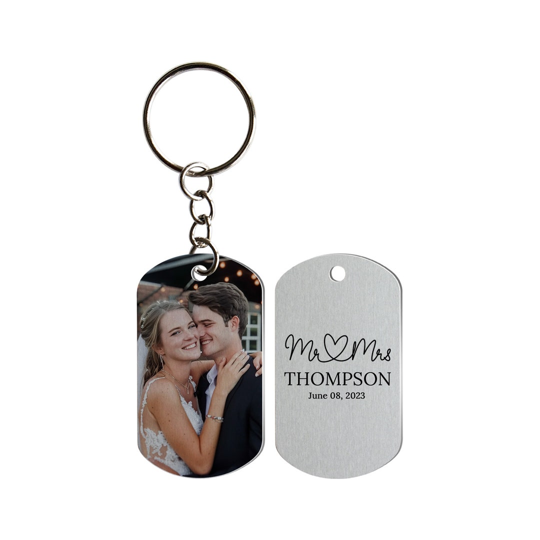 Custom Military Dog Tag Keychain for Couple, Personalized Keychain Gift ...