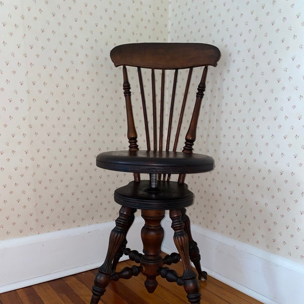 Antique Piano Stool - Etsy
