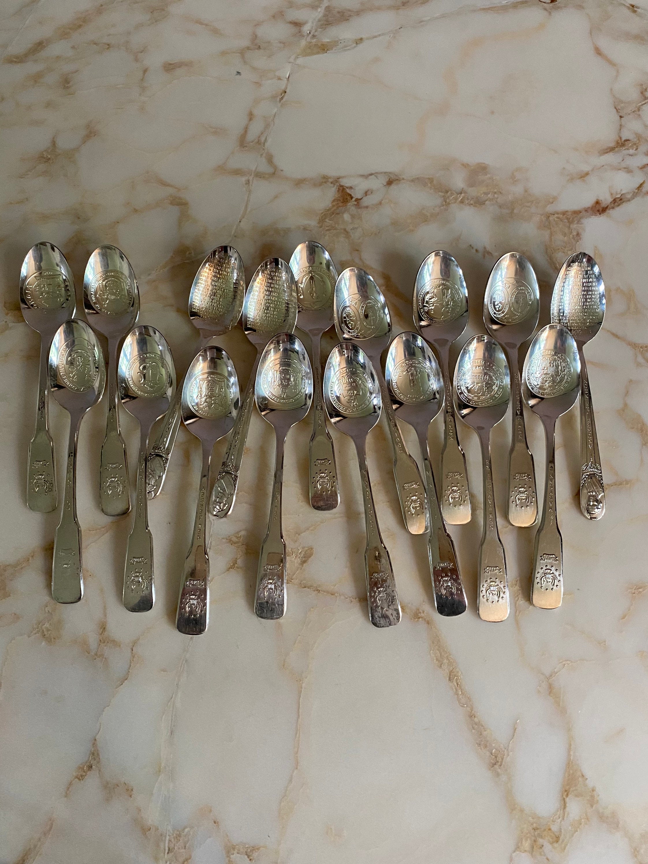 Thirteen Original Colonies Bicentennial Spoon Collection Plus Three ...