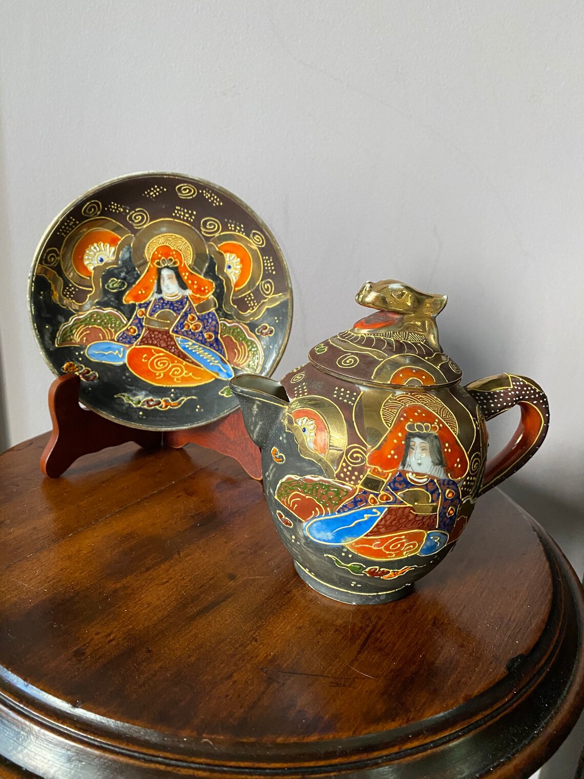 Vintage Noritake Tea Pot and Matching Plate. Beautiful Vibrant - Etsy