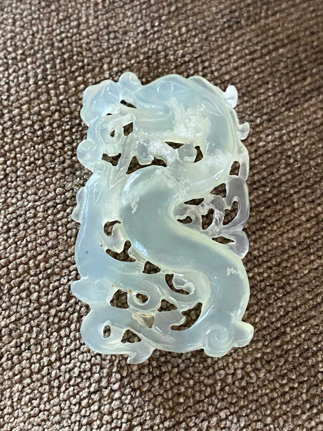 This is a Rare Jadeite Ice Jade Carving. Carved Into a Dragon Motif ...