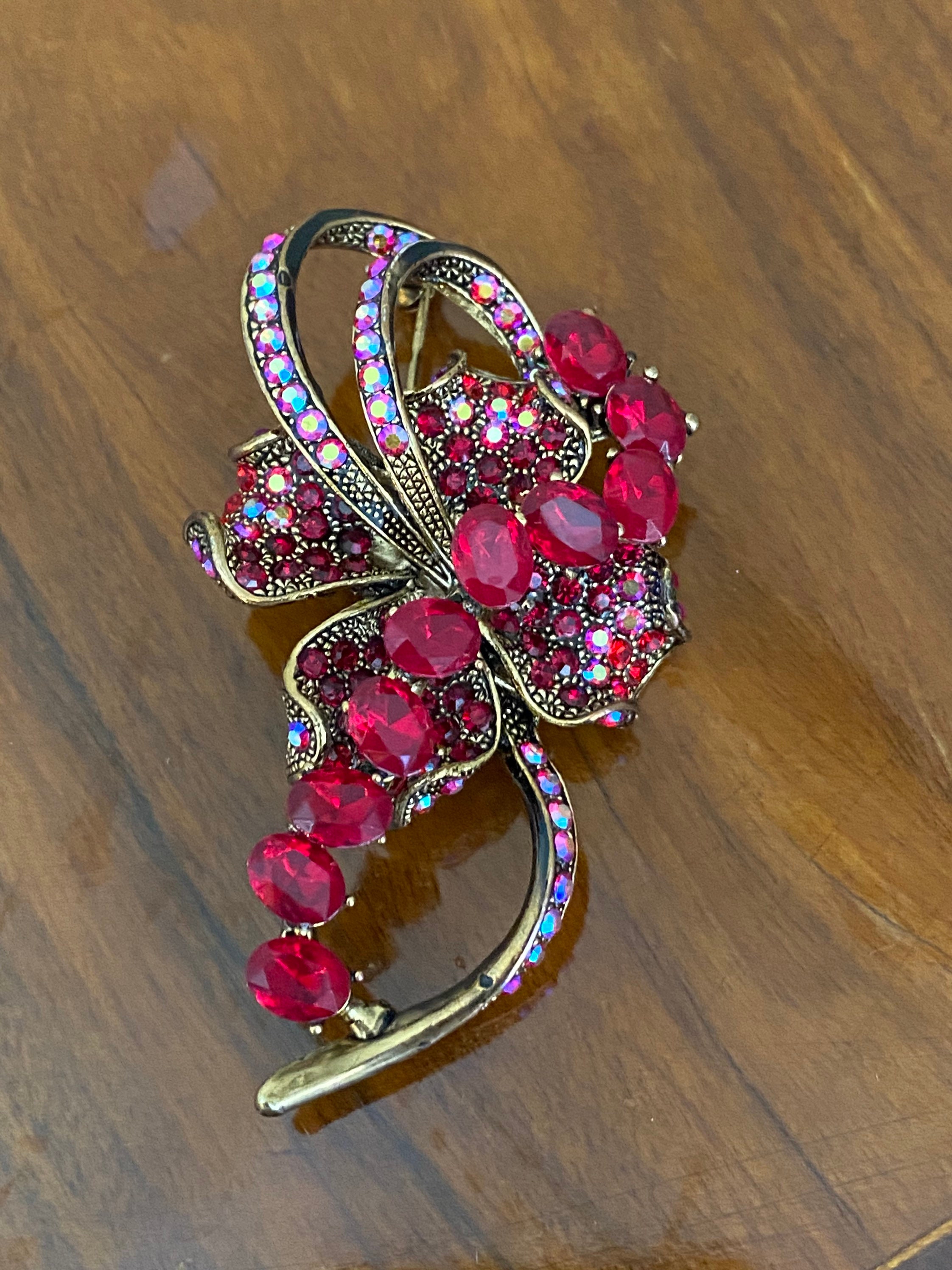 Vintage Ruby Elaborate Brooch Circa 1975. Excellent Condition. - Etsy