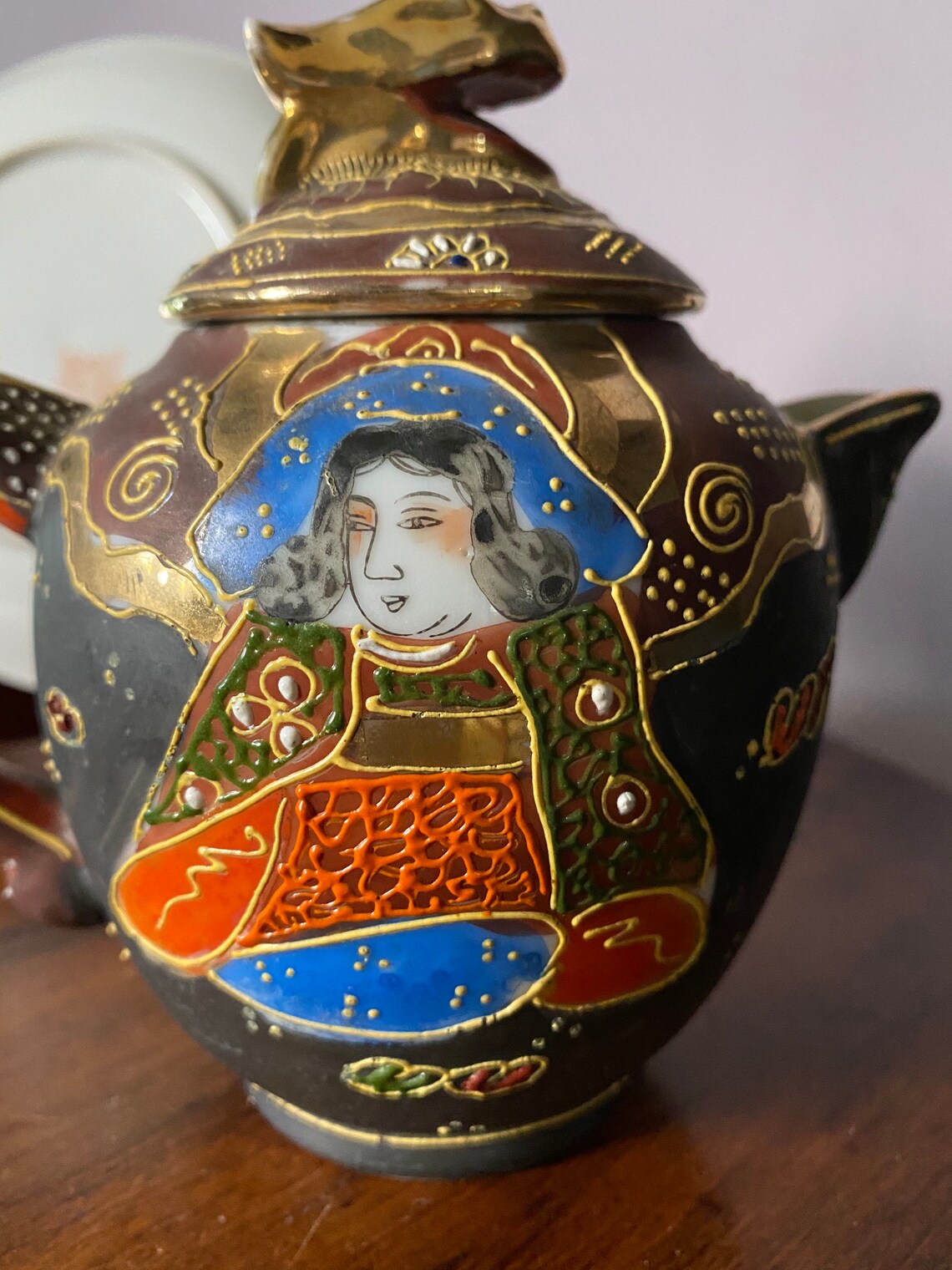 Vintage Noritake Tea Pot and Matching Plate. Beautiful Vibrant - Etsy