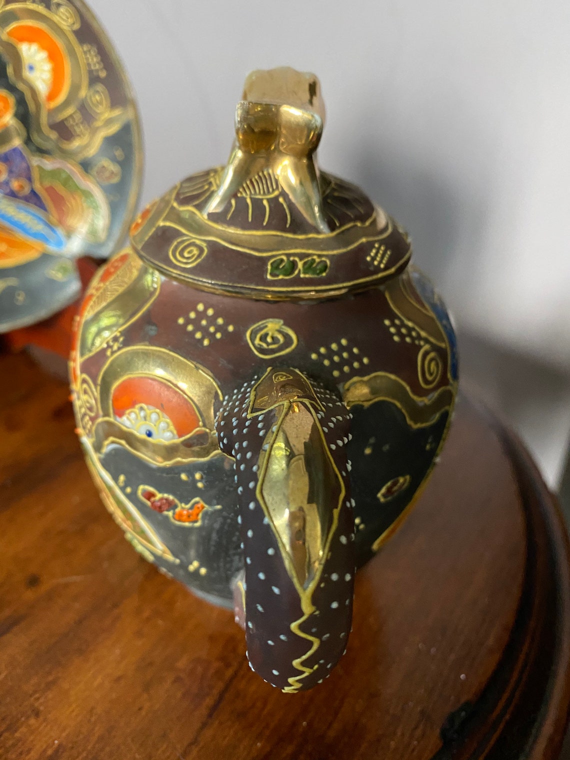 Vintage Noritake Tea Pot and Matching Plate. Beautiful Vibrant - Etsy