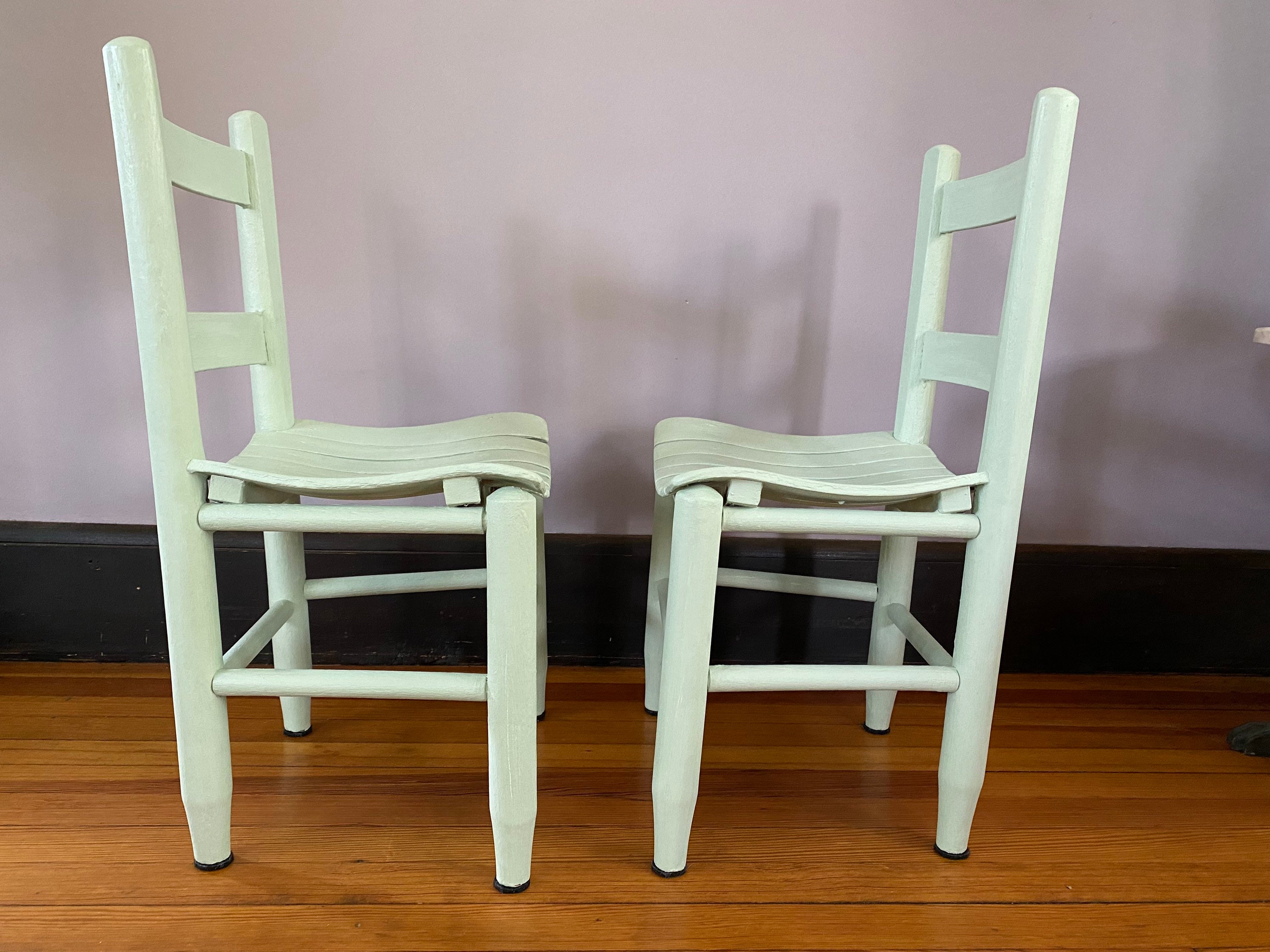 Vintage Children’s School Chairs Hand Painted in Mint Green Chalk Paint ...
