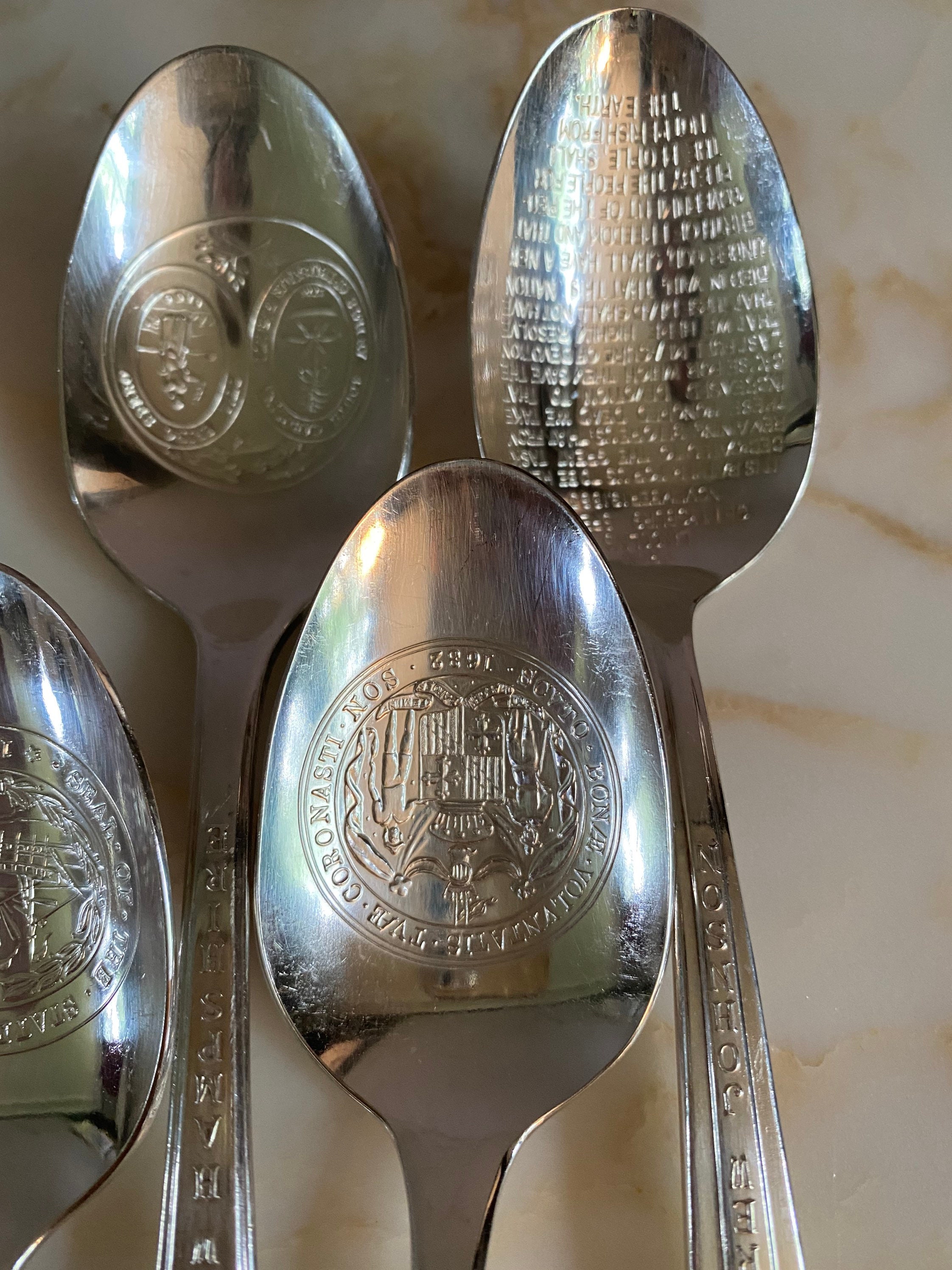 Thirteen Original Colonies Bicentennial Spoon Collection Plus Three ...