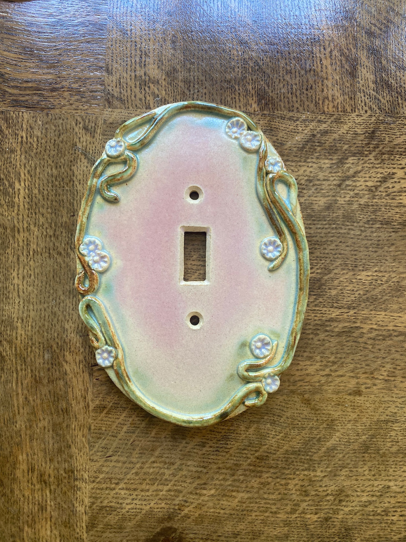 Handmade Ceramic Floral Switch Plates, Outlet Covers Signed by the ...