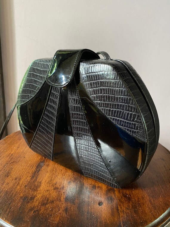 Vintage Barbara Bolan Art Deco leather crossbody and … - Gem