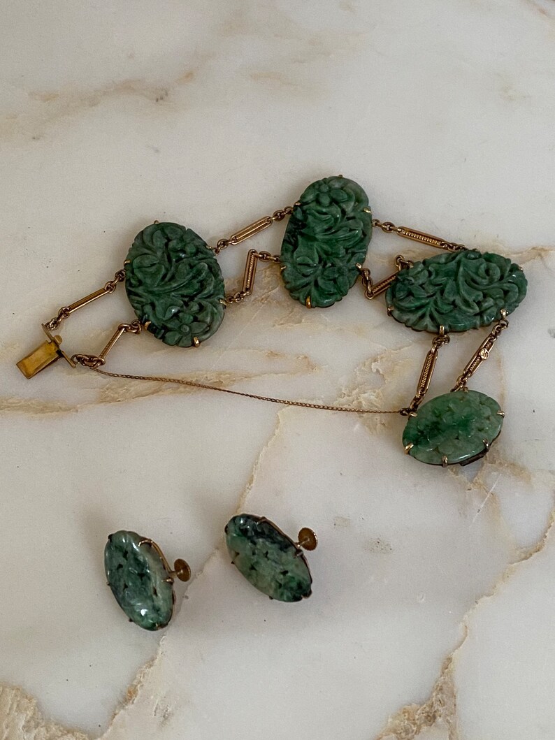 1920s to 1930s 14k Yellow Gold Art Deco Period Carved Spinach - Etsy