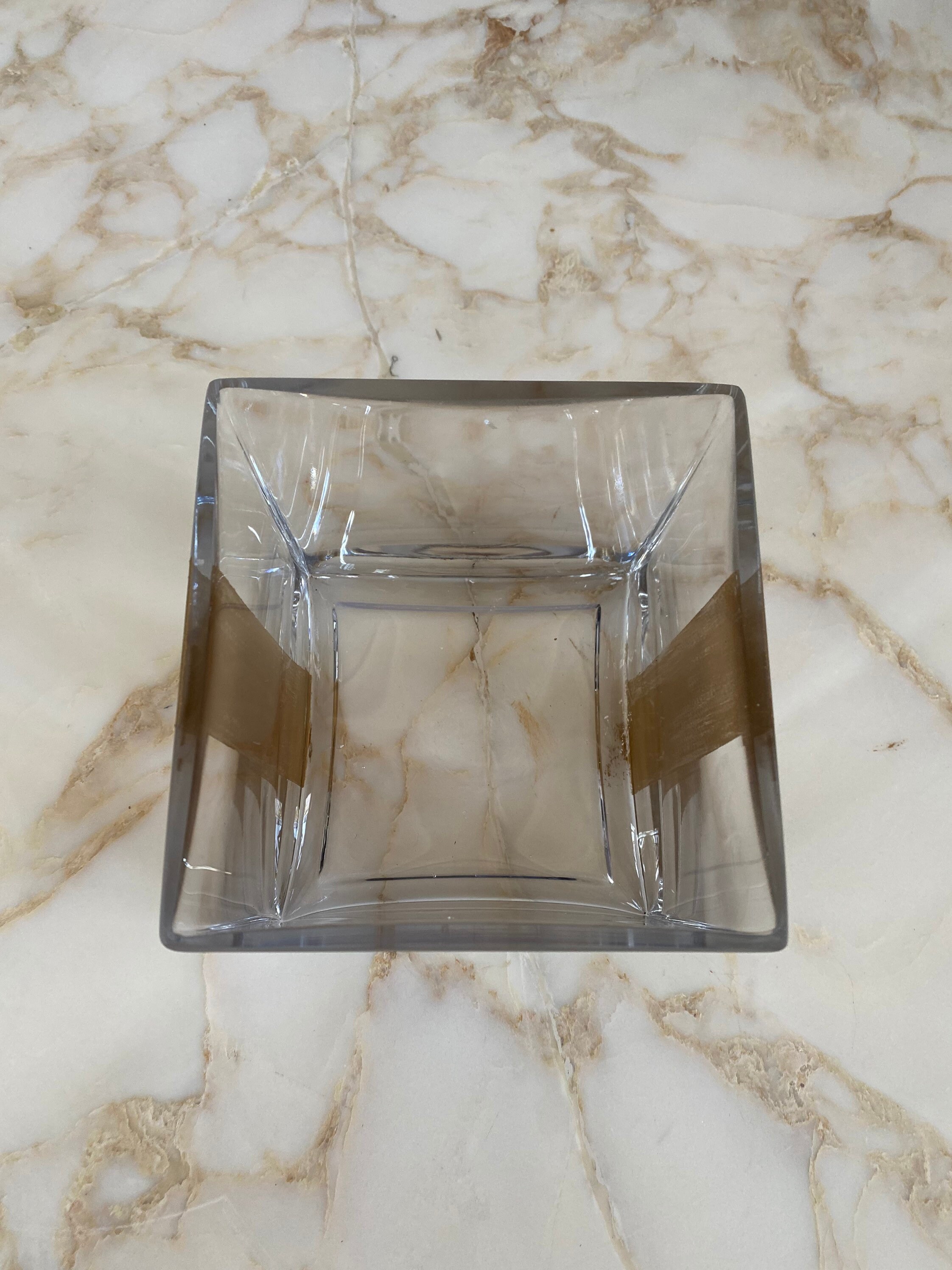 Square Glass Vase Painted in Gold Gilt Wax. Can Be Used as a - Etsy