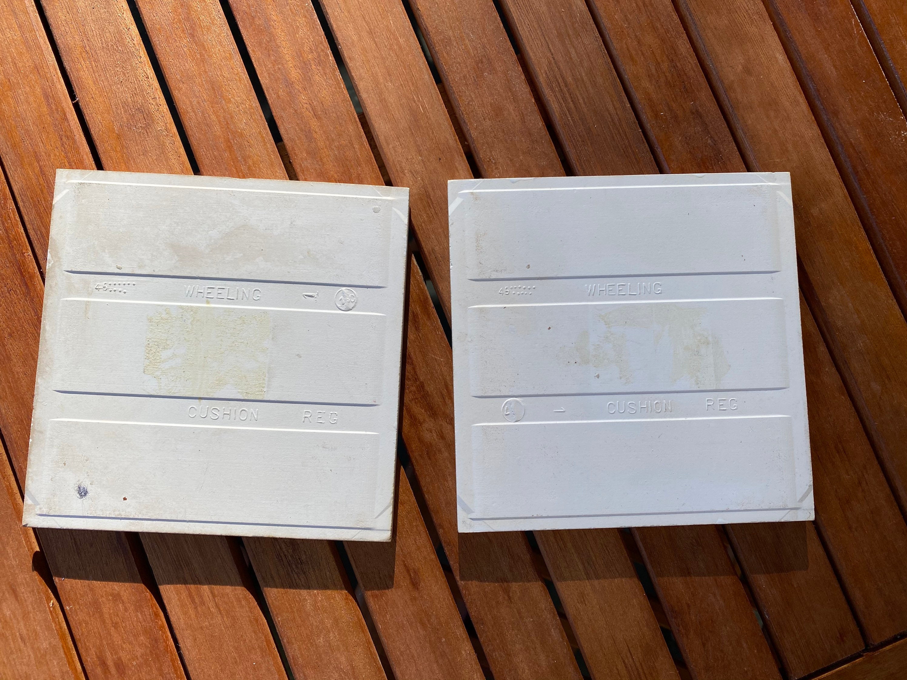 Pair of Vintage Painted Wheeling Cushion Tiles. Gorgeous - Etsy