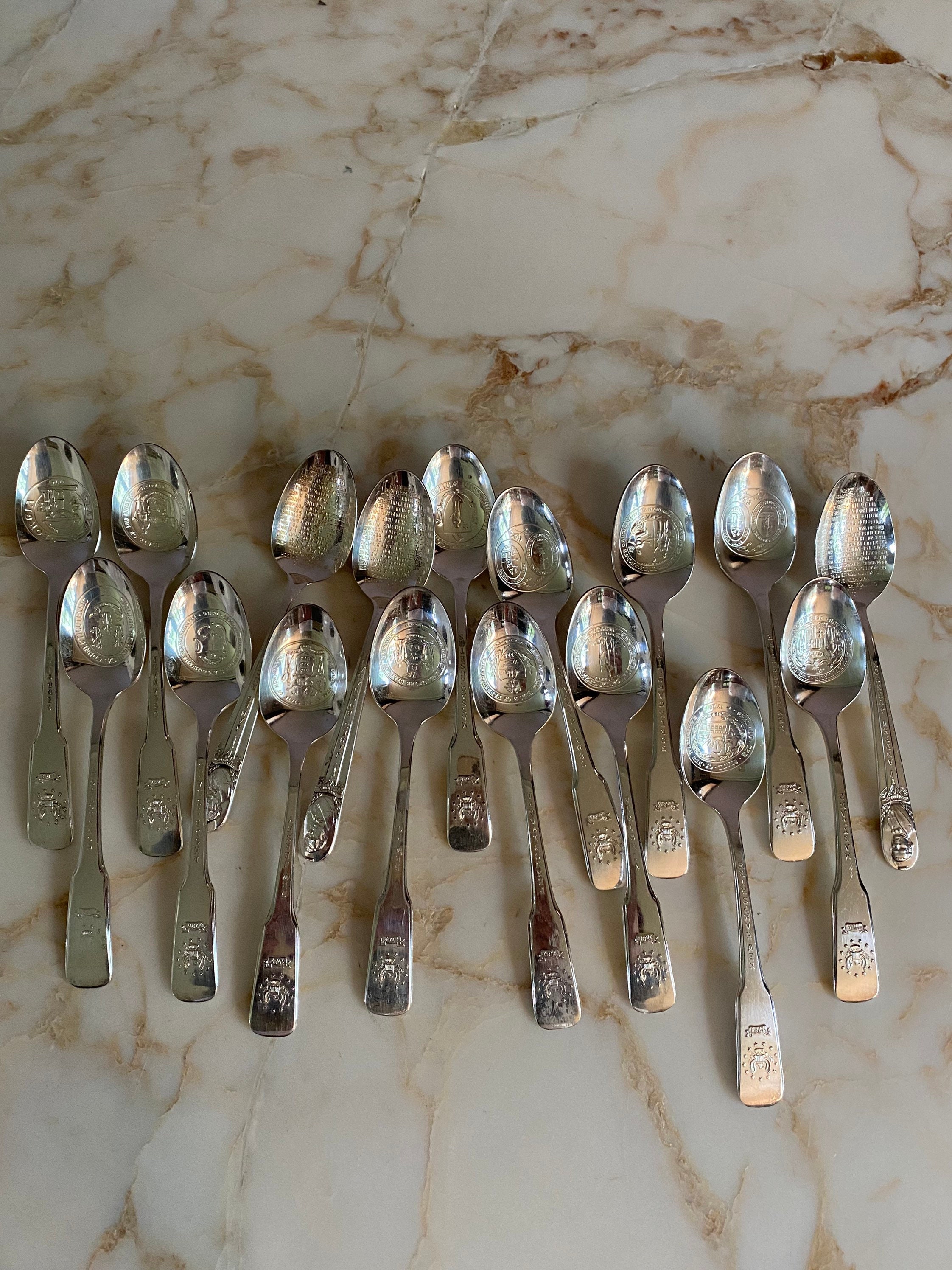 Thirteen Original Colonies Bicentennial Spoon Collection Plus Three ...