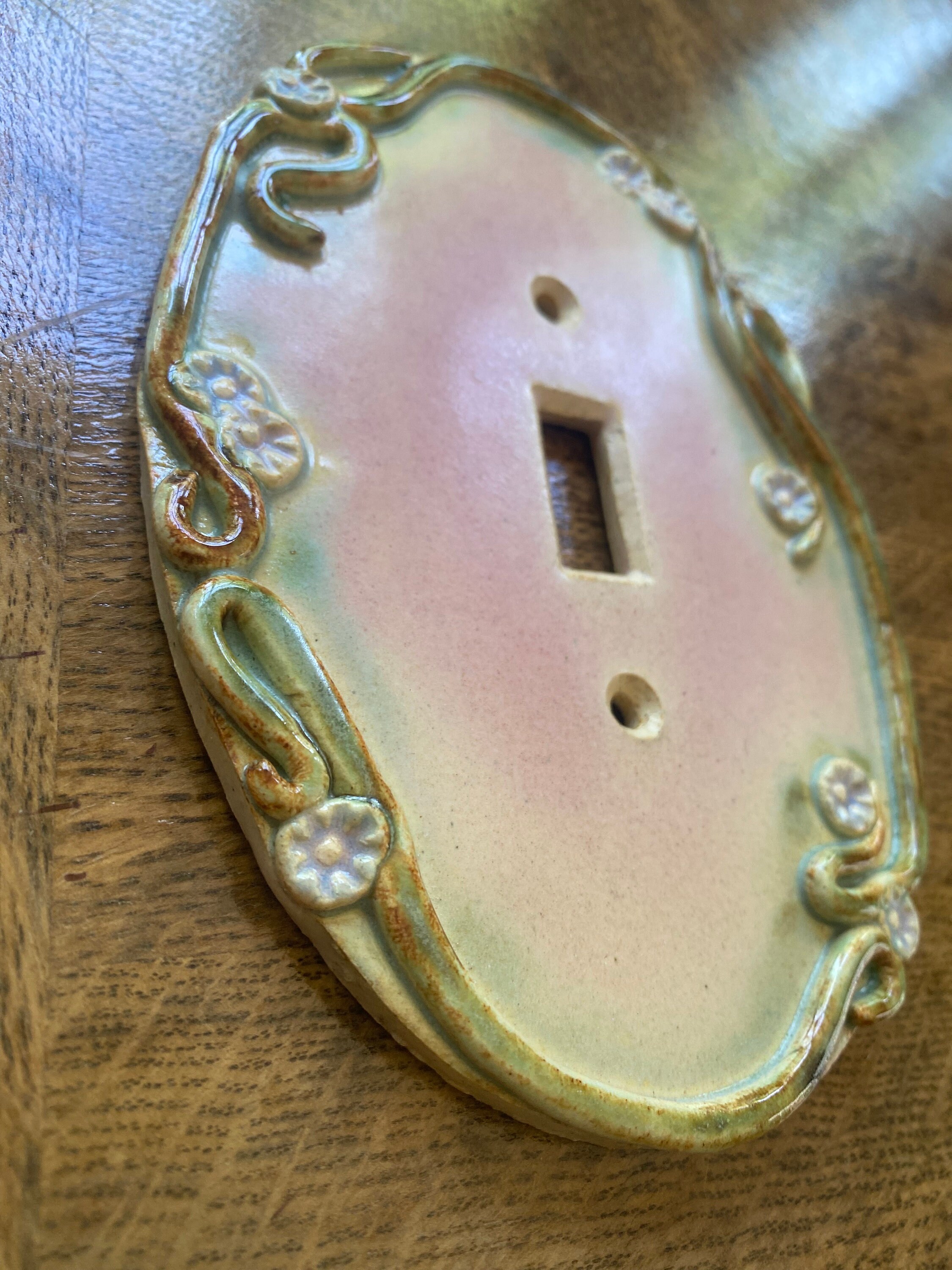 Handmade Ceramic Floral Switch Plates, Outlet Covers Signed by the ...