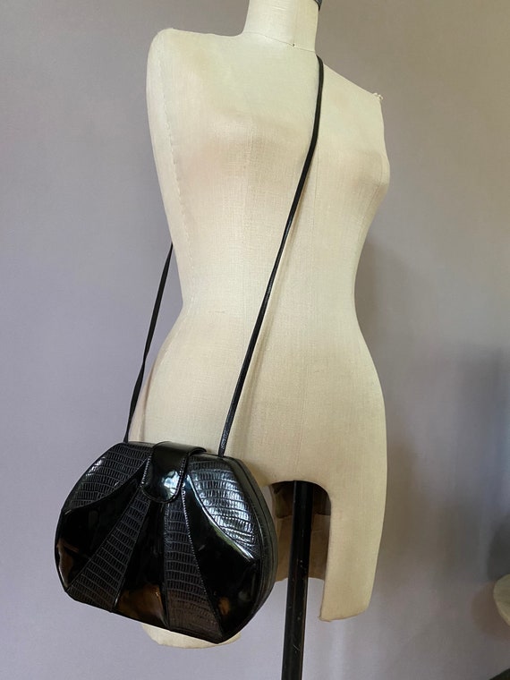 Vintage Barbara Bolan Art Deco leather crossbody and … - Gem