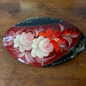 Hand Painted Wooden Brooch Signed by the Artist. - Etsy