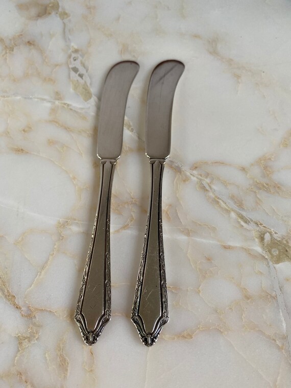Pair of Antique Sterling Silver Butter Knives. Stamped | Etsy