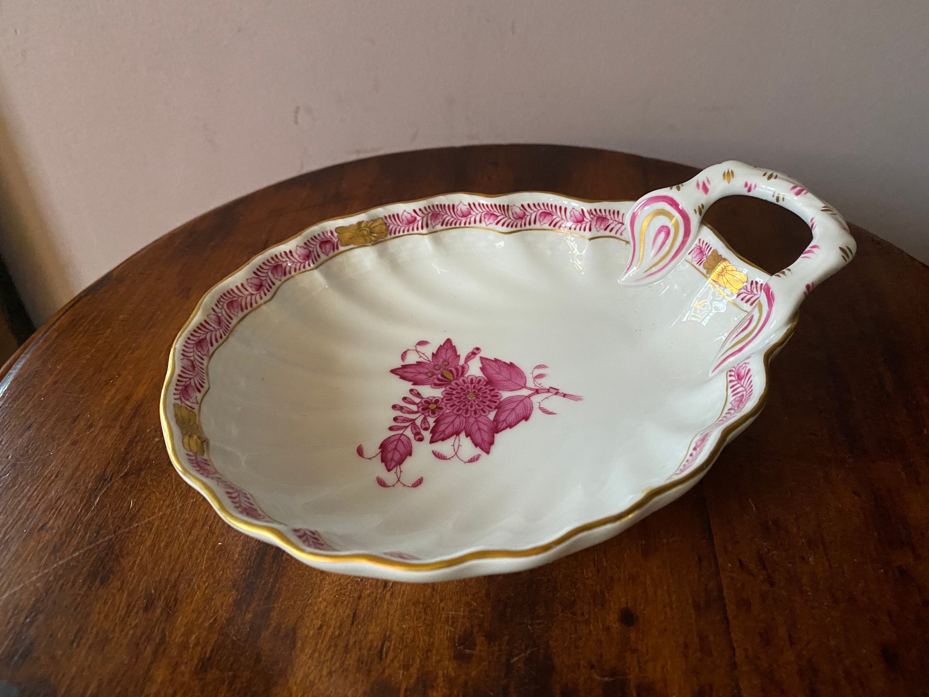 Herend Raspberry Chinese Bouquet Shell Shaped Porcelain Bon - Etsy