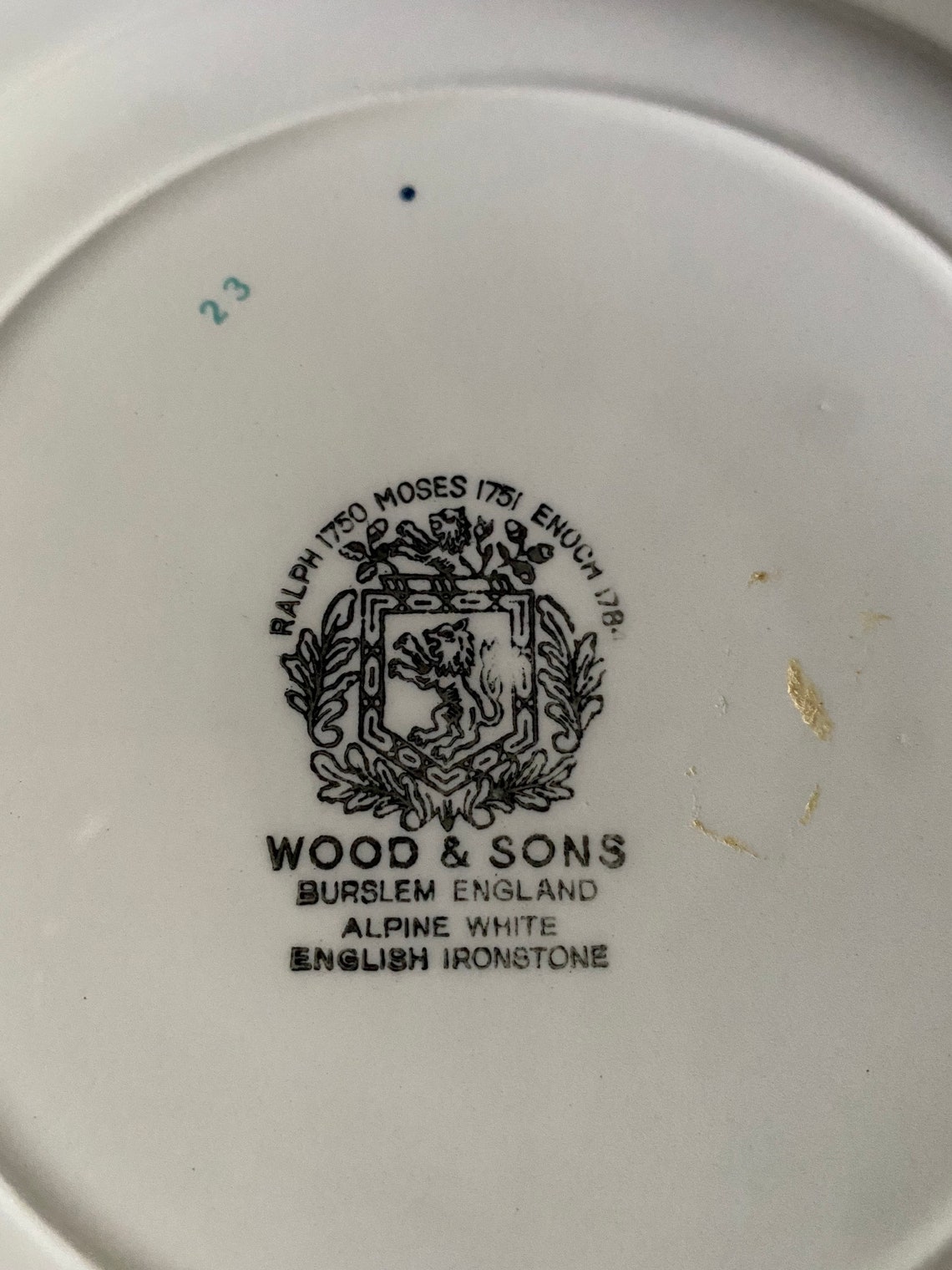 A Beautiful English Ironstone Plate by WOODS & SONS in the Alpine White ...