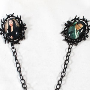 Unisex Goth Couple "dark Love" Morticia Lapel Pins With Gomez Gothic Jewelry - Etsy