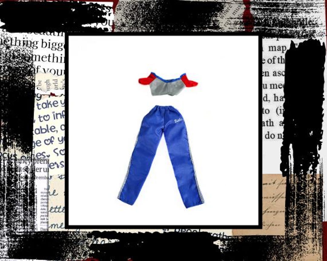 Vintage 1999 Barbie Jogging Set Blue Pants With Silver Stripe, Gray ...