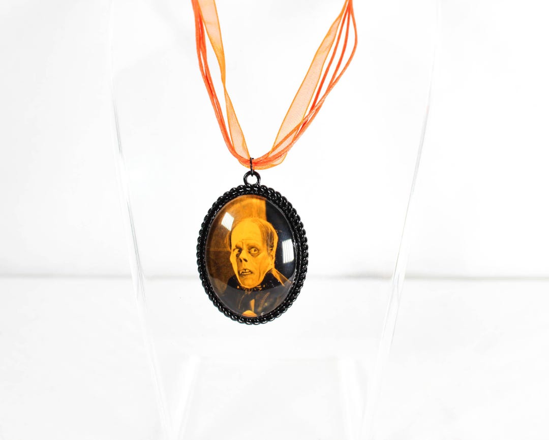 Classic Horror "phantom in the Shadows" Orange Ribbon Necklace With ...