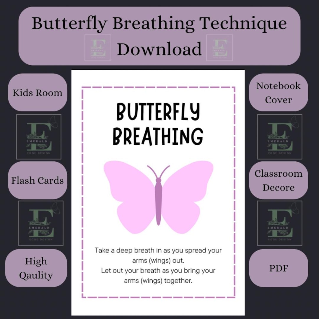 Butterfly Breathing Technique for Kids Printable PDF for Calm and Focus ...