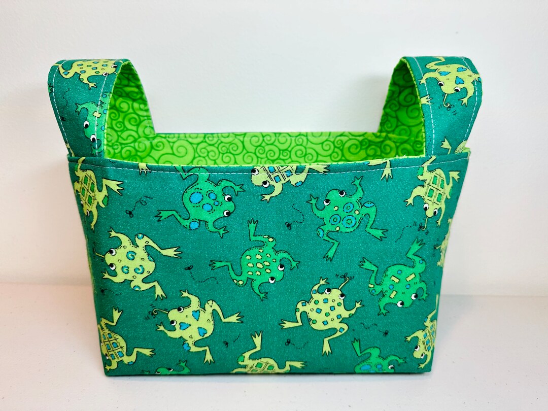 Frog Toad Gift Basket With Handles, Bin Container, Toy Holder, Reusable ...