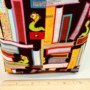 Bookworm Fabric Basket With Handles: Reusable Cotton Storage Bin - Etsy