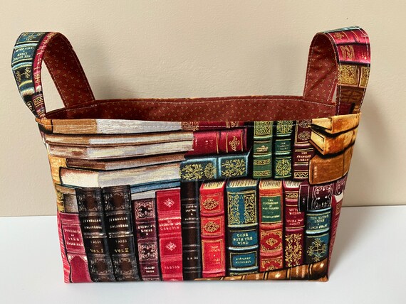 Book Library Fabric Basket With Handles/bin Container K-cup | Etsy