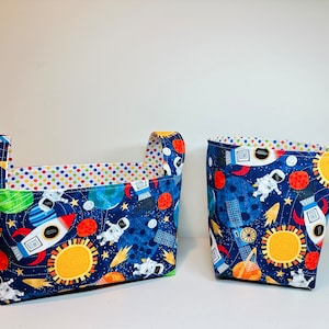 Astronauts Planets Space Rockets Fabric Basket With or Without Handles ...