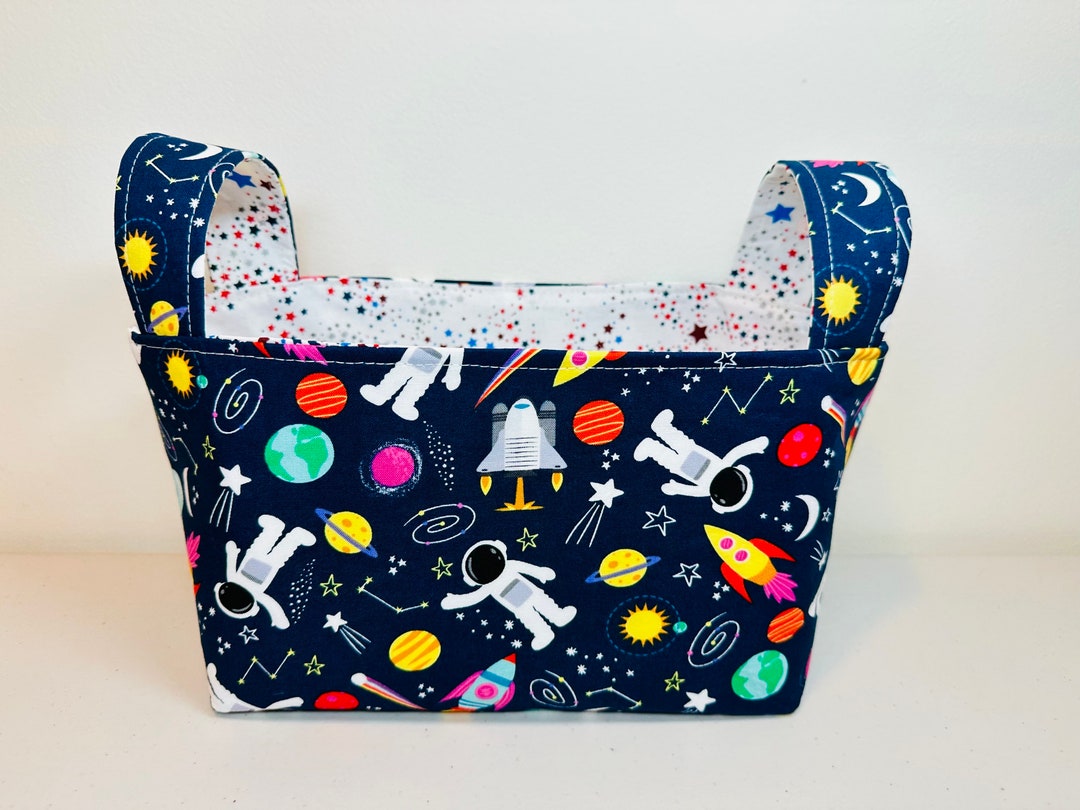 Astronauts Planets Space Rockets Fabric Basket With or Without Handles ...