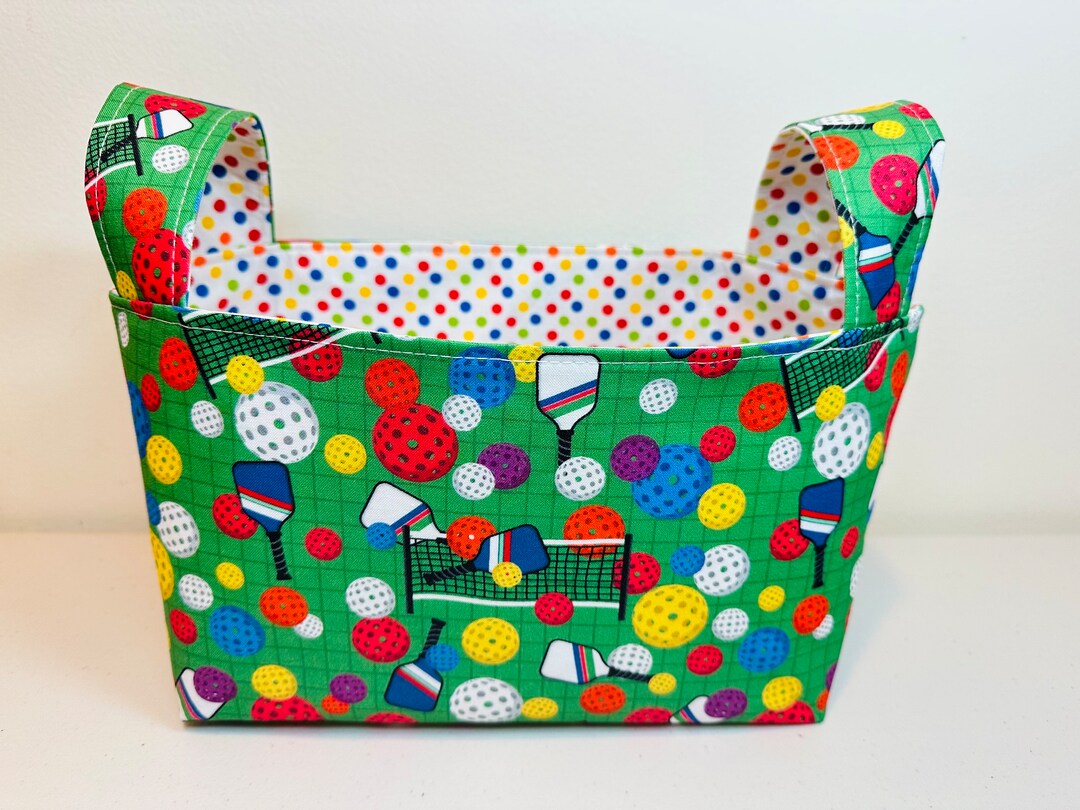 Pickle Ball Pickleball Fabric Basket With Handles, Bin Container, K-cup ...