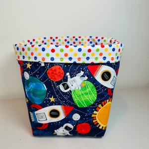 Astronauts Planets Space Rockets Fabric Basket With or Without Handles ...