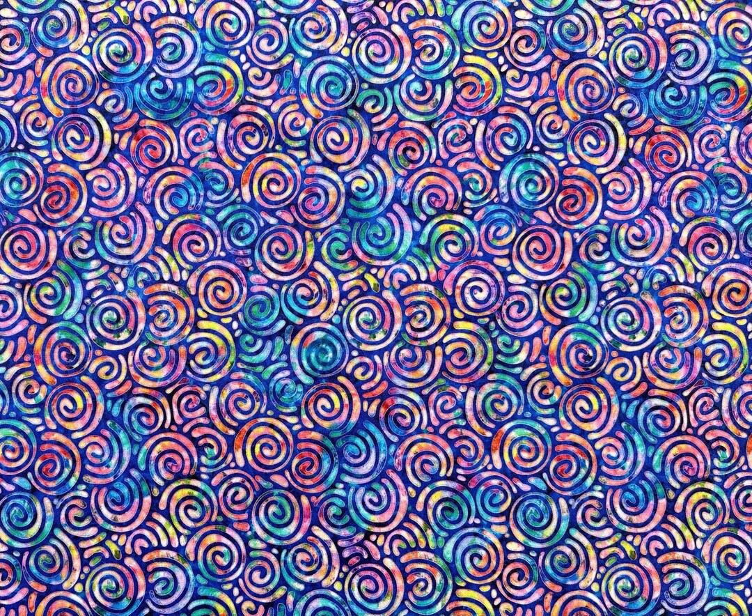 Multi Color Swirls Packed Scrolls on Purple, 100% Cotton by QT Fabrics ...