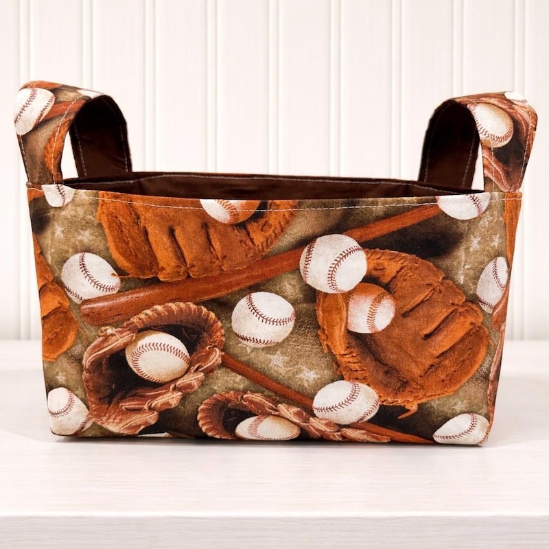 Baseball Fabric Basket - Etsy