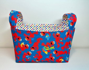 Colorful Muppet Puppet Basket With Handles, Bin, Container, Toy Holder ...